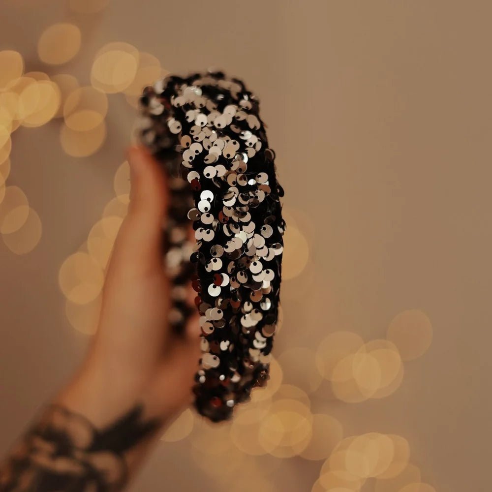 Haarreif Anne Pailletten Silber – Blanda Beauty